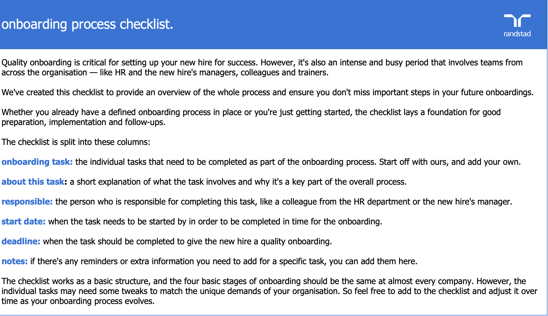 download | onboarding process checklist for new hires.